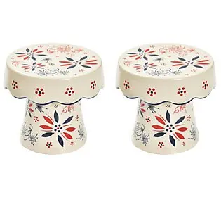 TEMP-TATIONS Seasonal Set Of 2 Cupcake Stands - One-color