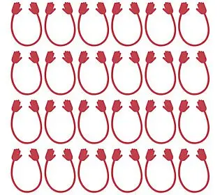 RUBY Set Of 24 Holding Hands Reusable Magnetic Zip Ties - One-color