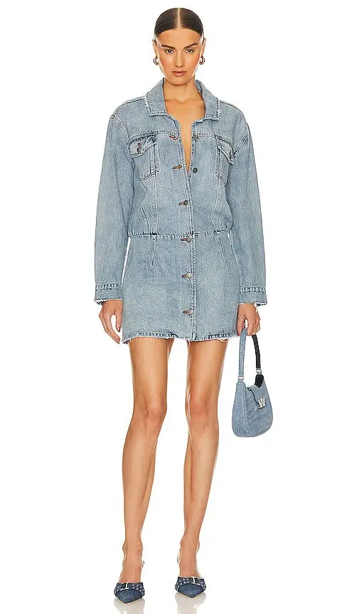 Seroya Laura Denim Dress In Tidal - 69% Off | Editorialist