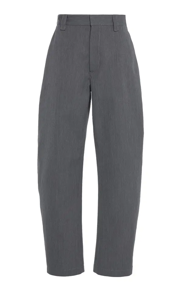 Bottega Veneta Wool-cotton Tapered Trousers - Grey
