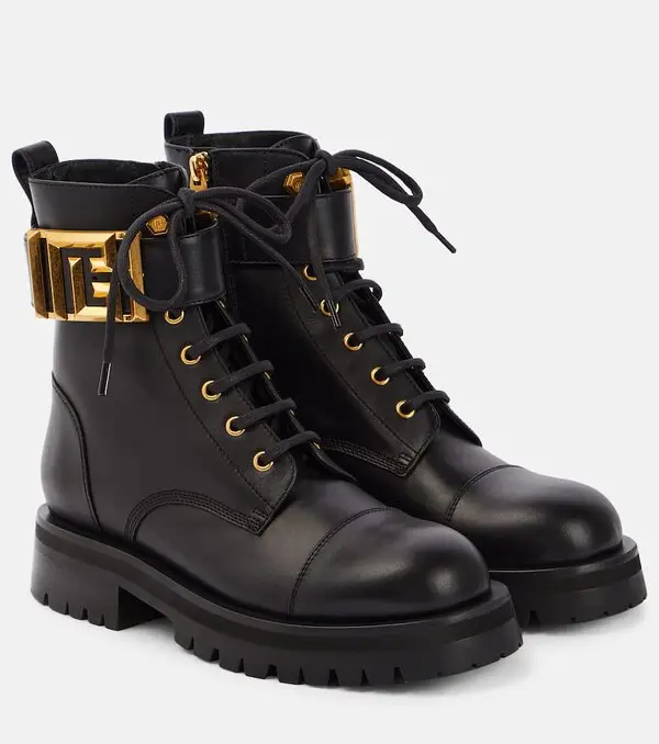 Balmain Romy Leather Lace-up Boots