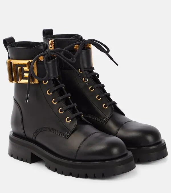 Balmain Romy Leather Lace-up Boots