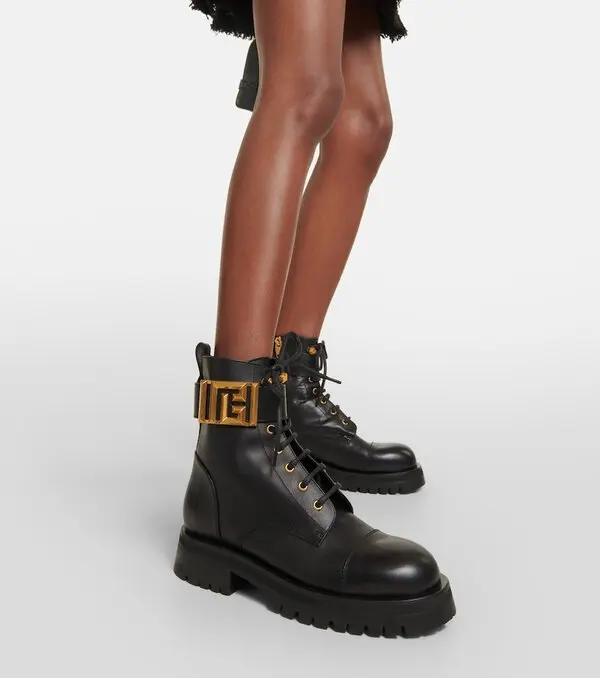 Balmain Romy Leather Lace-up Boots