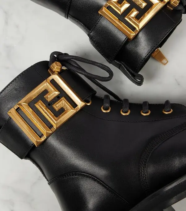 Balmain Romy Leather Lace-up Boots