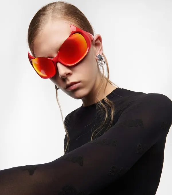 Balenciaga Gotham Cat Eye Sunglasses - Red