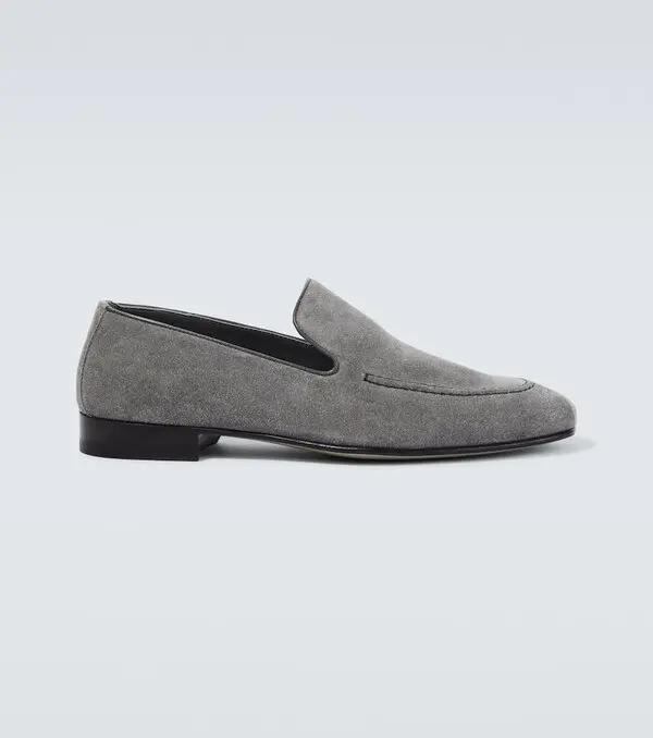 Buy Manolo Blahnik Truro Suede Loafers - Grey At 40% Off  display picture 3