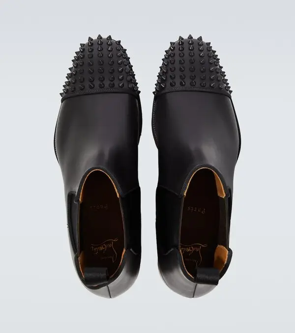 CHRISTIAN LOUBOUTIN Melon Spikes Leather Chelsea Boots