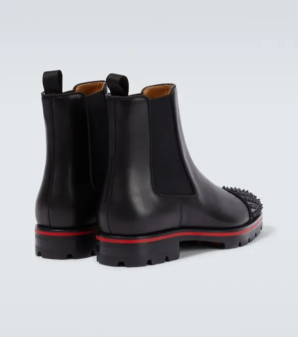 CHRISTIAN LOUBOUTIN Melon Spikes Leather Chelsea Boots