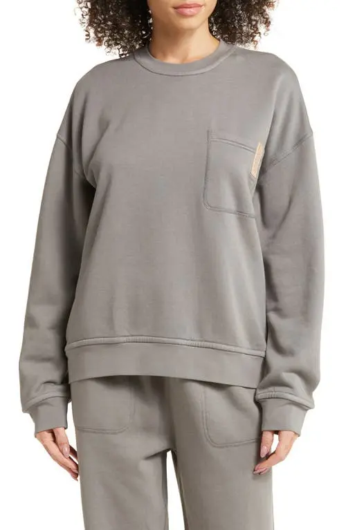 Lunya Silksweats™ Oversized Cotton Blend Pajama Sweatshirt - Ebbing Fog