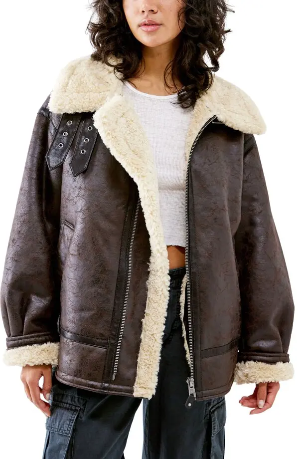 Bomber Jacket Sherpa Coat Urban Outfitters Urban Outfitters
