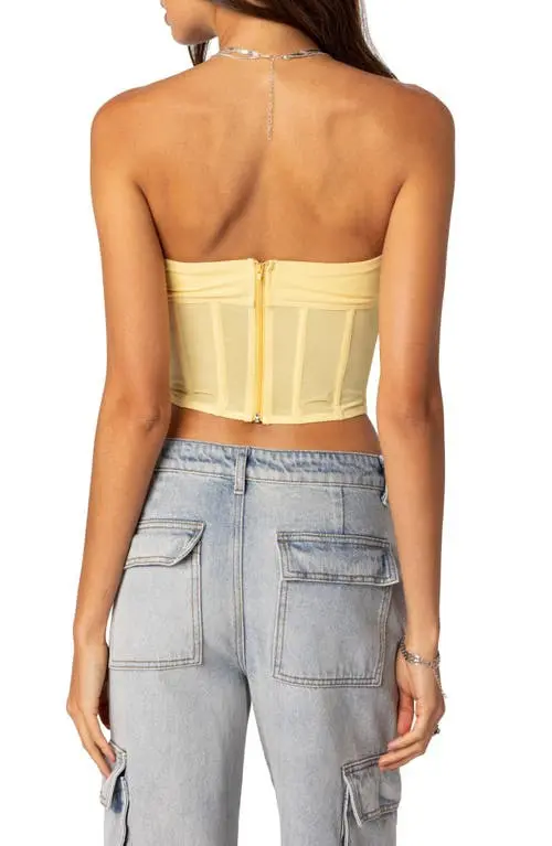 EDIKTED Evangeline Strapless Mesh Corset Top