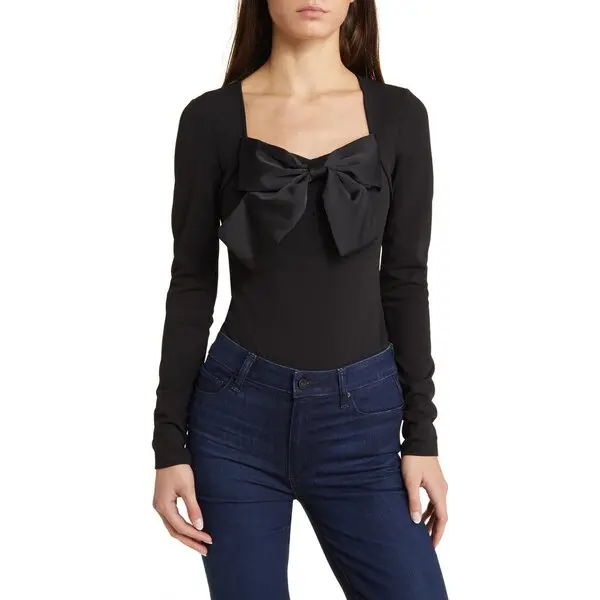 NIKKI LUND Dolly Tie Neck Bodysuit