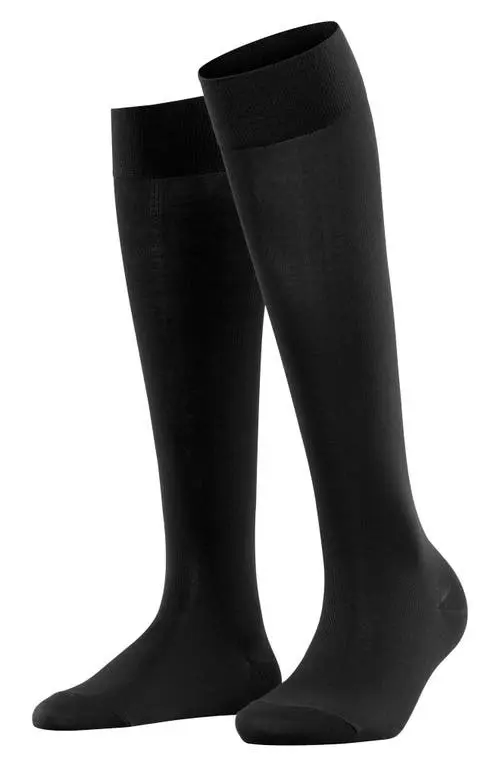 Falke Cotton Touch Knee High Socks - Black