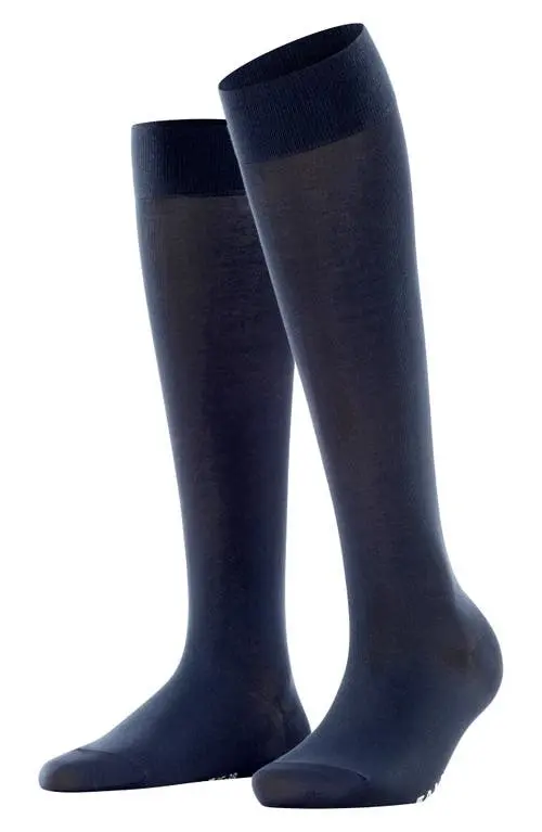 Falke Cotton Touch Knee High Socks - Dark Navy
