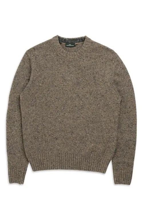 Rodd & Gunn Cox Road Tweed Wool-blend Crewneck Sweater - Gravel
