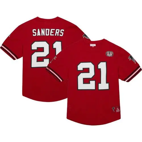 Mitchell & Ness Deion Sanders Atlanta Falcons Mesh Top - Red