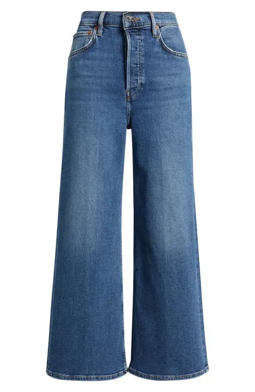 RE/DONE High-rise Wide-leg Cropped Jeans - Mid 70s