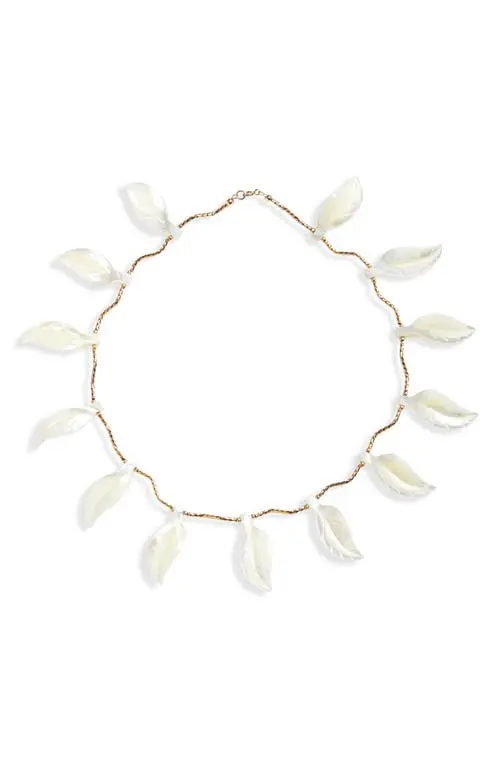 ISSHI Tsuta Ivy Leaf Collar Necklace - Ivory