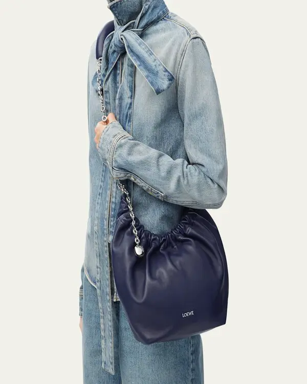 Loewe Squeeze Small Shoulder Bag - Abyss Blue