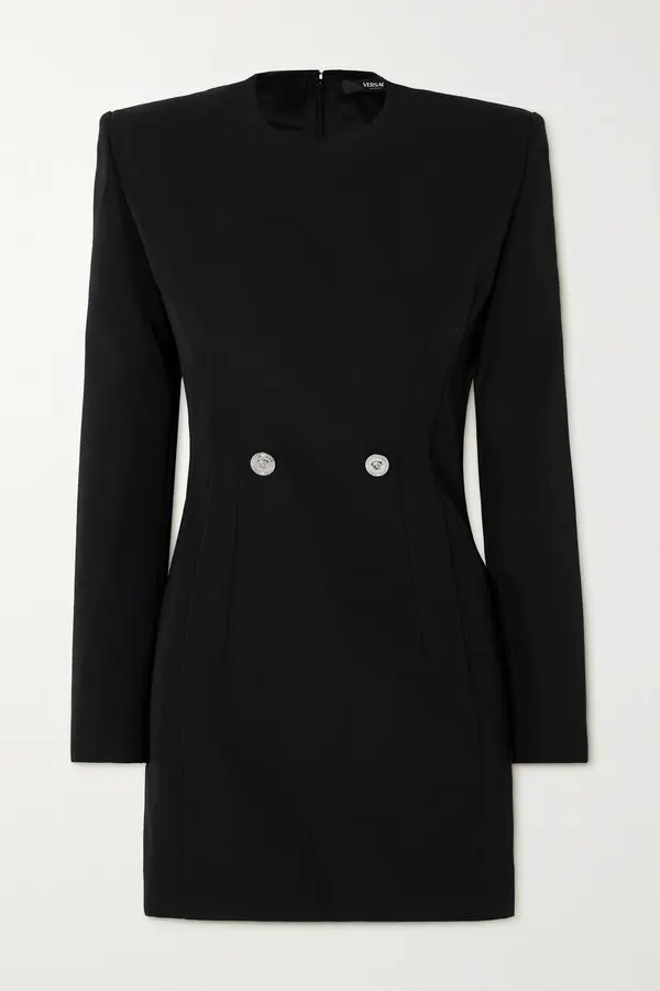 Versace Grain De Poudre Wool Mini Dress