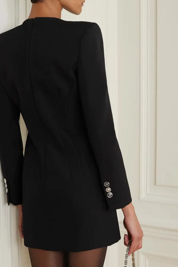 Versace Grain De Poudre Wool Mini Dress