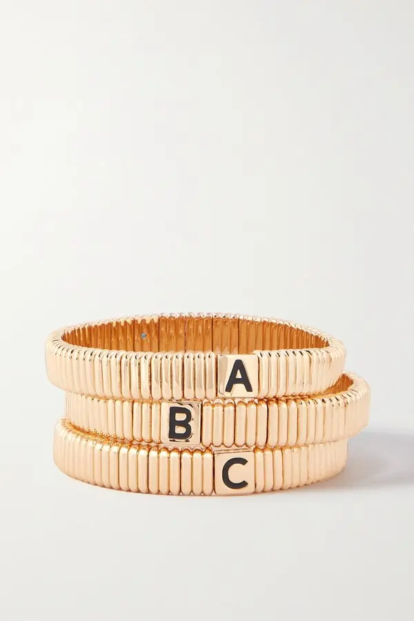 ROXANNE ASSOULIN Alphabet -tone Bracelet - Gold