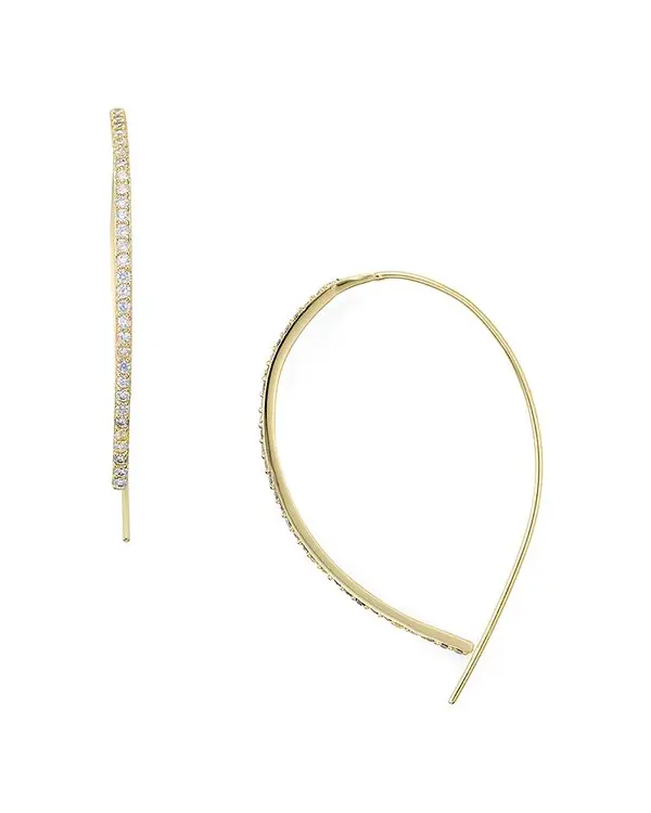 Aqua Sterling Threader Hoop Earrings - Gold