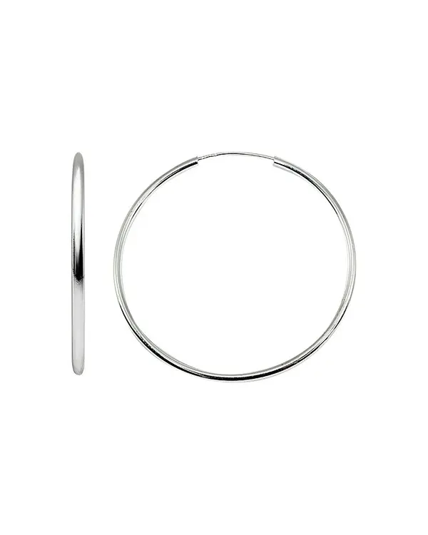 Aqua Sterling Large Hoop Earrings - Silver