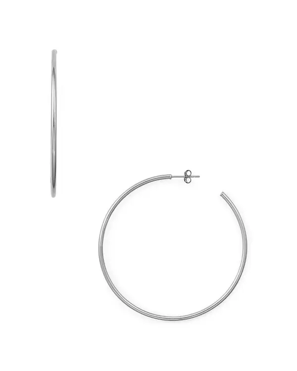 Aqua Sterling Hoop Earrings - Silver
