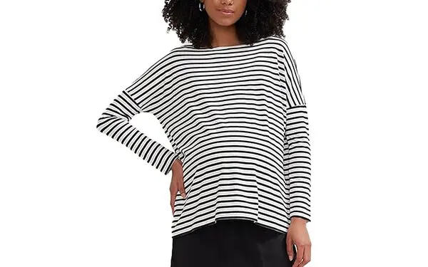 Hatch Collection Long Sleeve T-shirt - Black/white Stripe