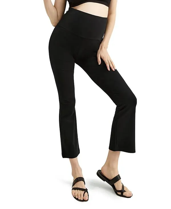 Hatch Collection Ultimate Maternity Over The Bump Crop Flare Legging - Black