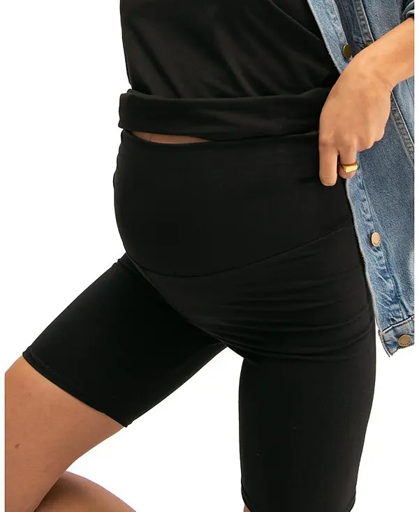 Hatch Collection Maternity Over-the-bump Bike Shorts - Black