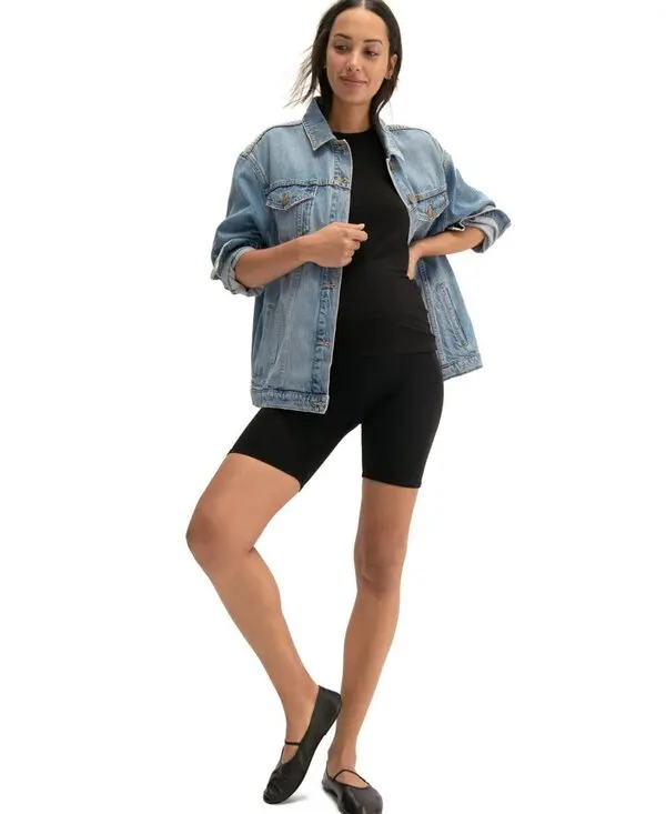 Hatch Collection Maternity Over-the-bump Bike Shorts - Black