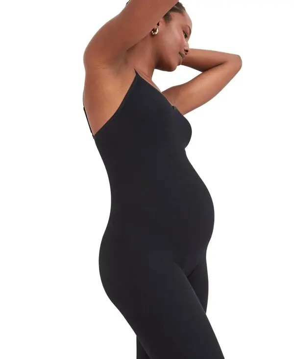 Hatch Collection Body Rib Maternity Unitard - Black