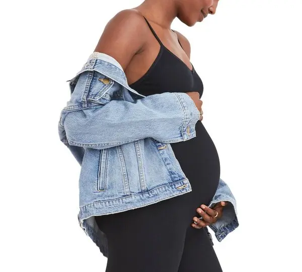 Hatch Collection Body Rib Maternity Unitard - Black