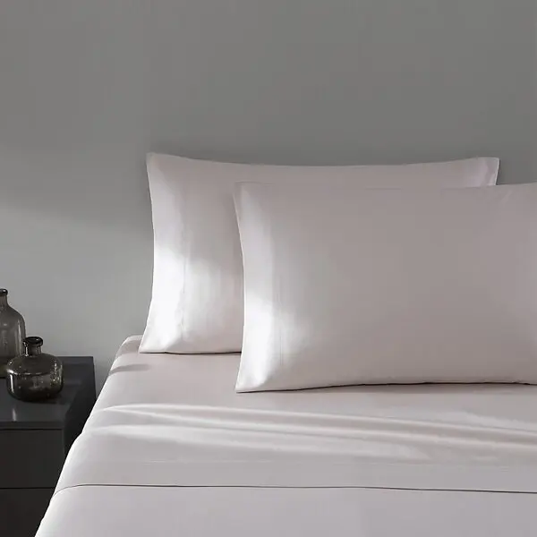 Vera Wang Solid Cvc Sateen Sheet Set, Queen - Pink