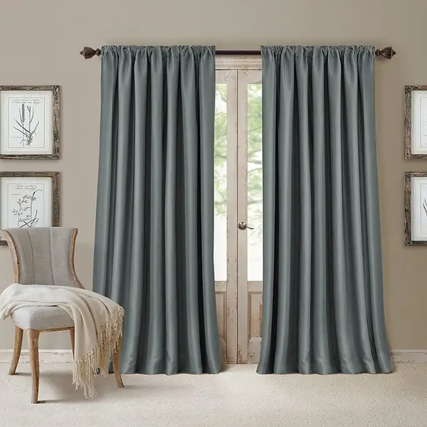 ELRENE HOME FASHIONS All Seasons Blackout Curtain Panel, 52 X 95 - Dusty Blue