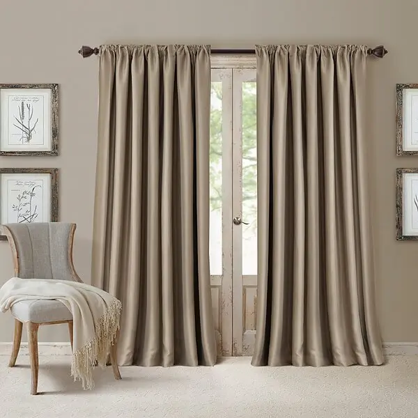 ELRENE HOME FASHIONS All Seasons Blackout Curtain Panel, 52 X 95 - Taupe