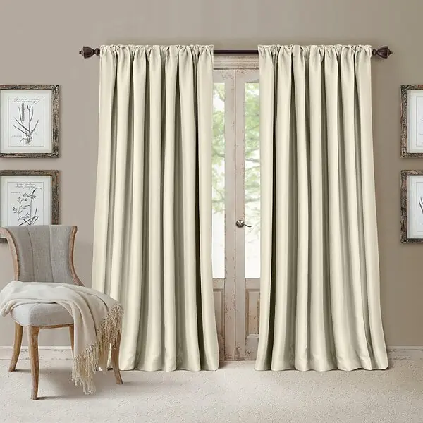 ELRENE HOME FASHIONS All Seasons Blackout Curtain Panel, 52 X 108 - Ivory