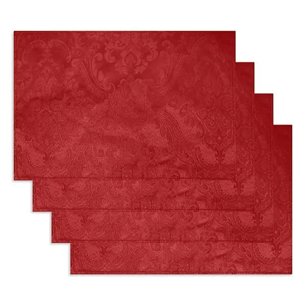 ELRENE HOME FASHIONS Caiden Elegance Damask Placemat, Set Of 4 - Red