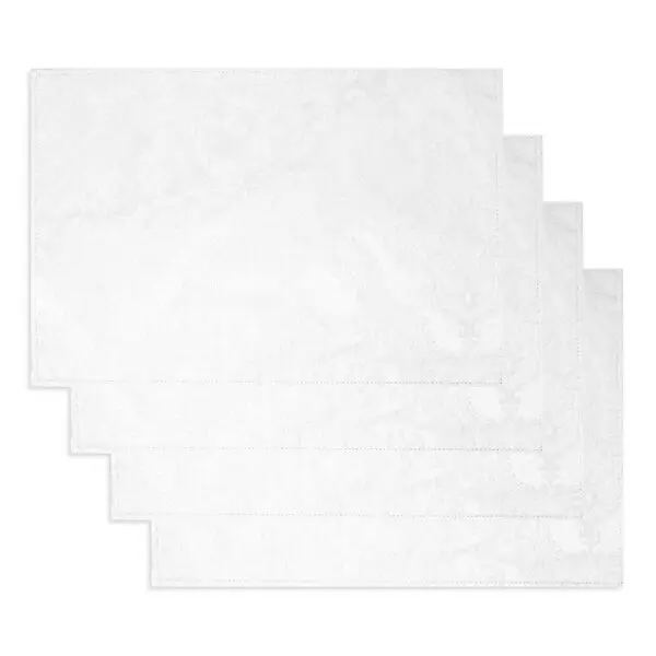 ELRENE HOME FASHIONS Caiden Elegance Damask Placemat, Set Of 4 - White