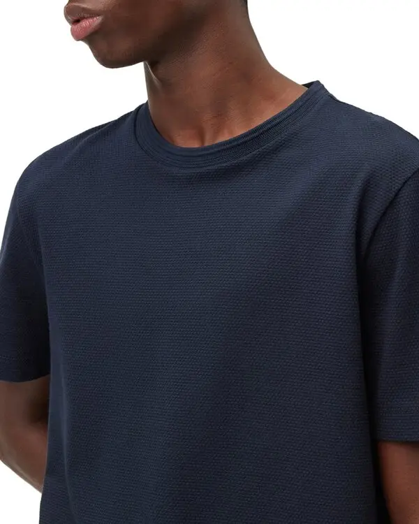 BOSS Tiburt Regular Fit Textured Short Sleeve Tee - Dark Blue