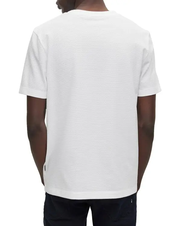 BOSS Tiburt Regular Fit Textured Short Sleeve Tee - White