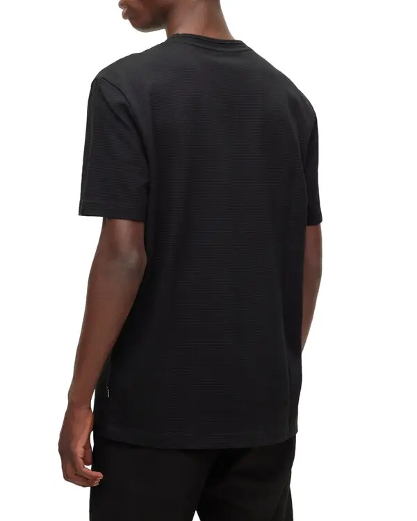 BOSS Tiburt Regular Fit Textured Short Sleeve Tee - Black