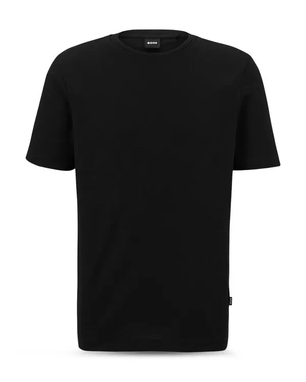 BOSS Tiburt Regular Fit Textured Short Sleeve Tee - Black