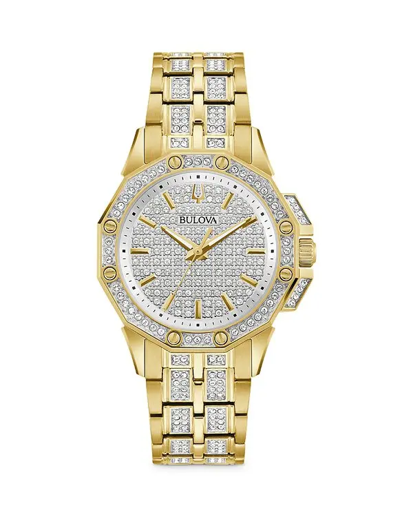Bulova Crystal Watch, 34mm - Silver/gold