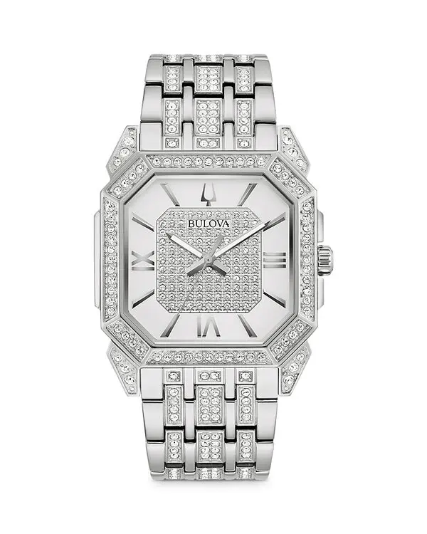 Bulova Crystal 40mm Watch - Silver