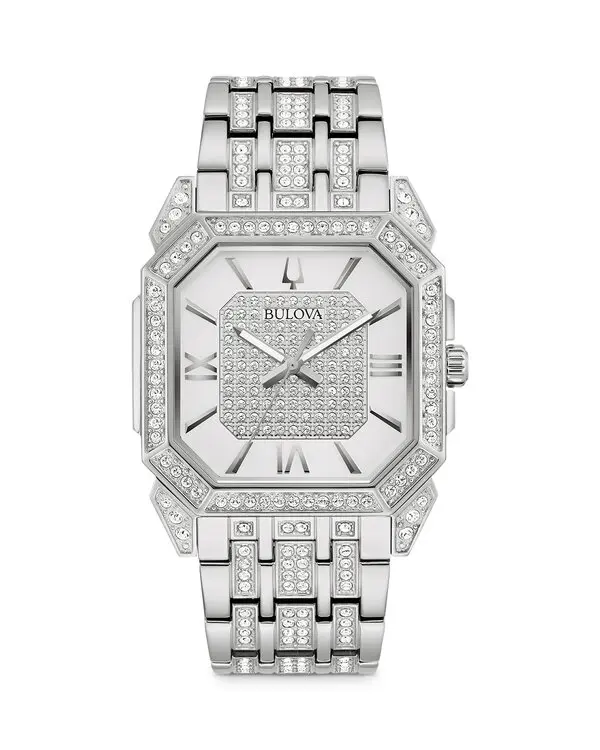 Bulova Crystal 40mm Watch - Silver
