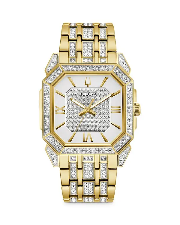 Bulova Crystal 40mm Watch - White/gold
