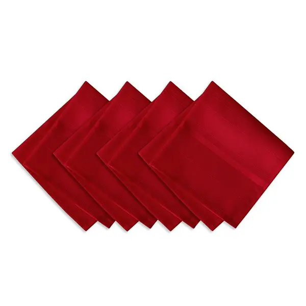 ELRENE HOME FASHIONS Elegance Plaid Damask Napkins, Set Of 4 - Red